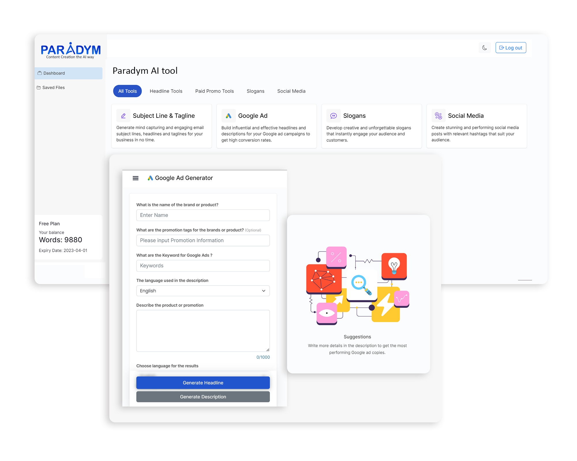 Paradym - The AI-Powered Copy Assist Platform.